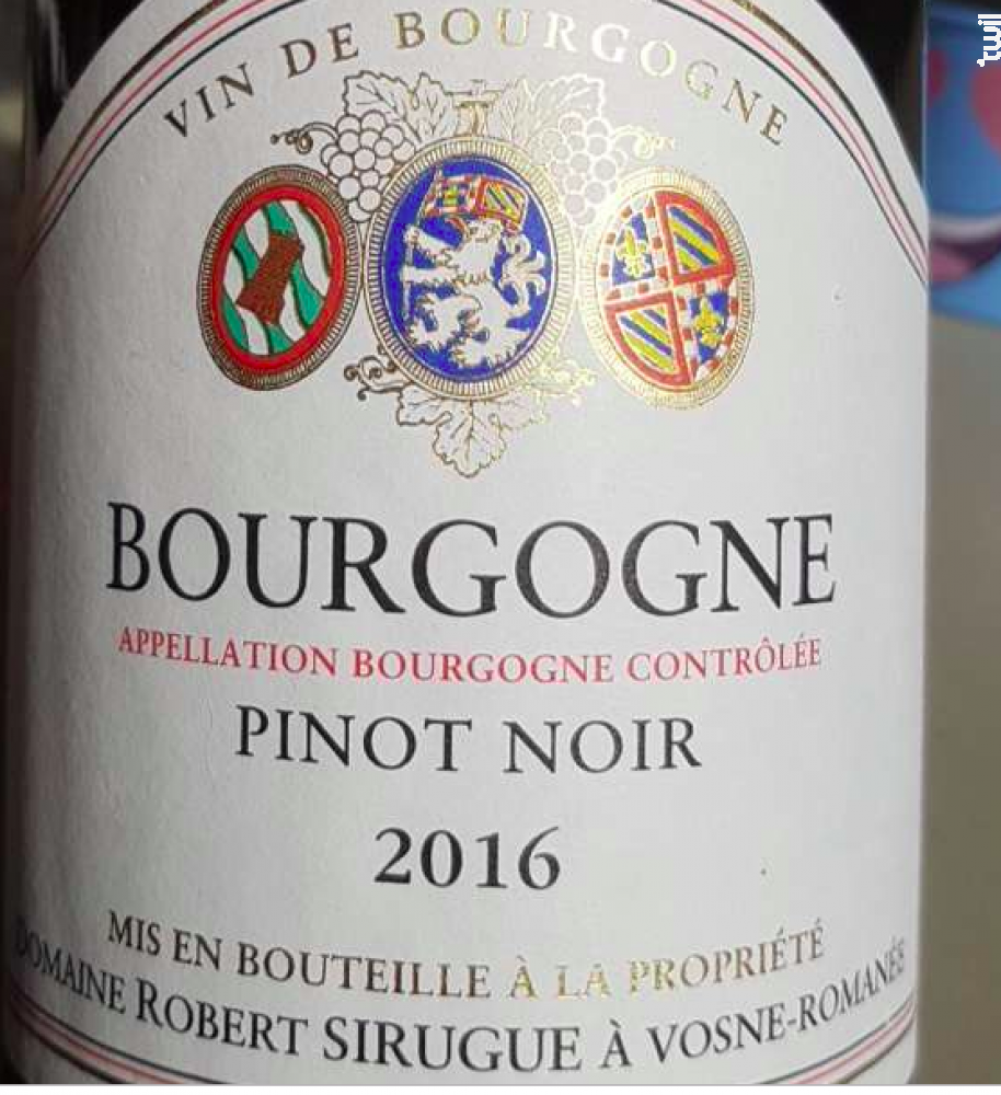 Achat Vin Bourgogne Pinot Noir Rouge - Domaine Robert Sirugue ...