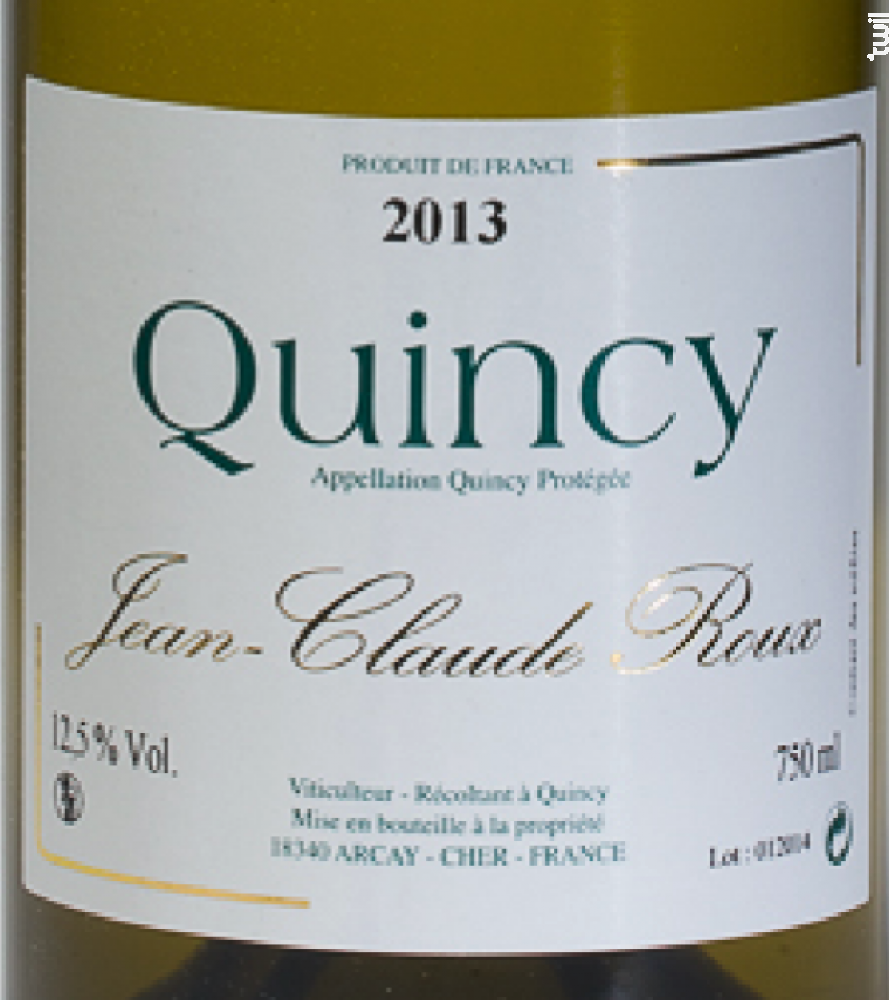 Achat Vin Cuvée Jean-claude Roux Blanc - Domaine Roux - Quincy - Direct Producteur