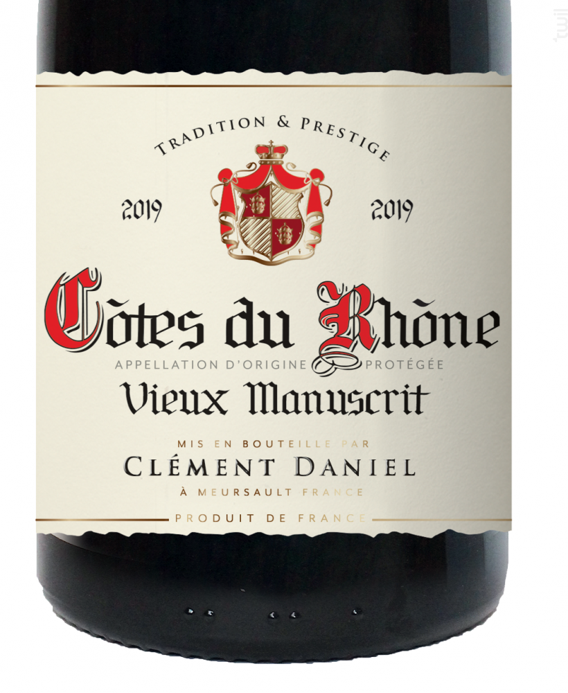 Achat Vin Clément Daniel, Cuvée ''vieux Manuscrit' Rouge - Côtes-du ...