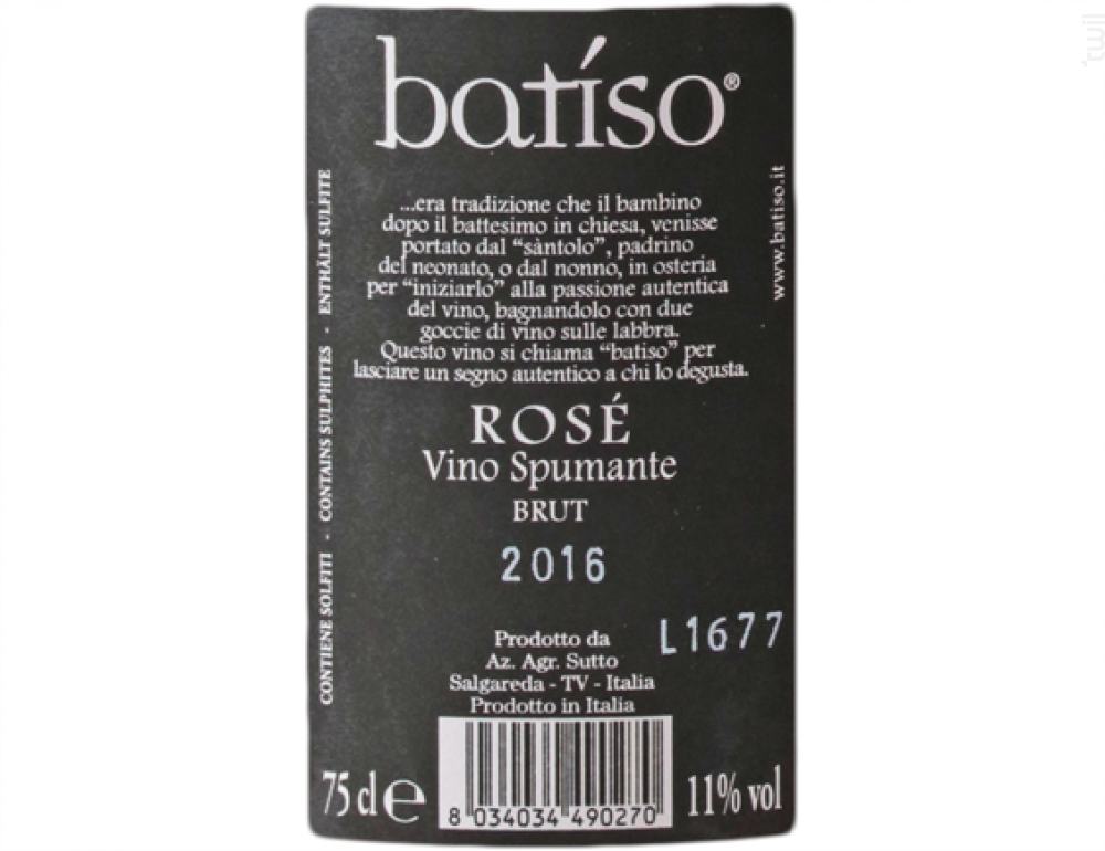 Achat Vin Venezie Batiso Rose’ Brut Rosé - Vignobles Emile Bertaud ...
