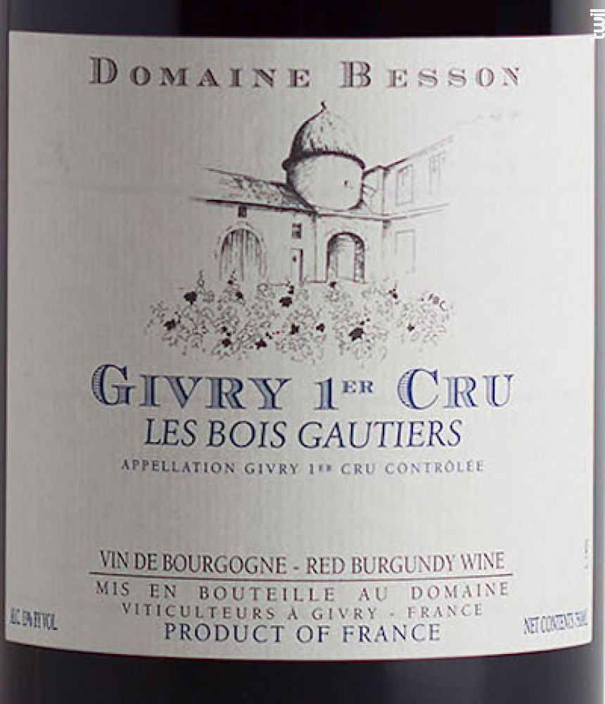 Achat Vin Givry 1er Cru Les Bois Gautiers Rouge - Domaine Besson ...