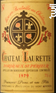Achat Vin Chateau Laurette Rouge - Château Laurette - Bordeaux ...