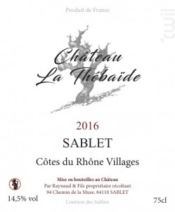 Achat Vin Sablet Rouge - Château La Thébaïde - Côtes-du-rhône-villages ...